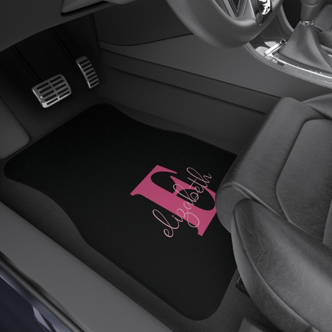 Monogram Car Mats for Women | Personalized Pink Initial Floor Mats ...