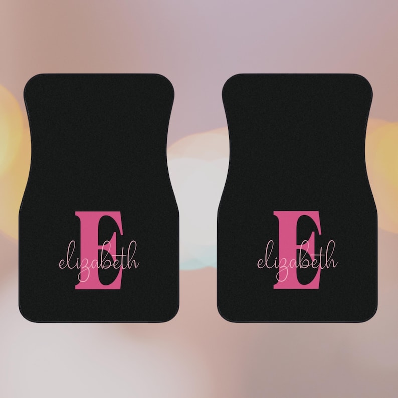 Monogram Car Mats for Women | Personalized Pink Initial Floor Mats ...