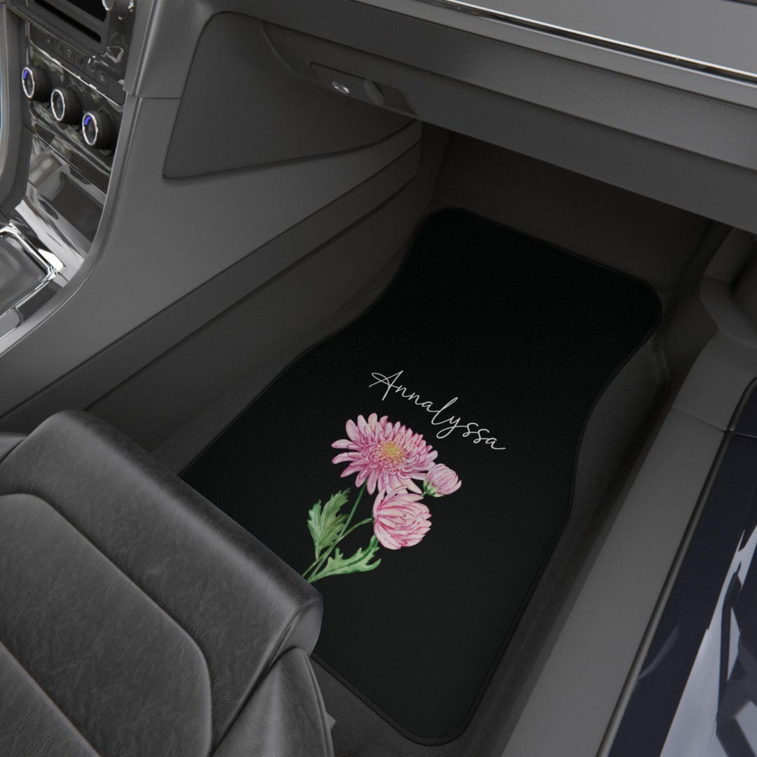 Car Floor Mats | Custom Birth Month Flower Car Mats, Floral Auto ...