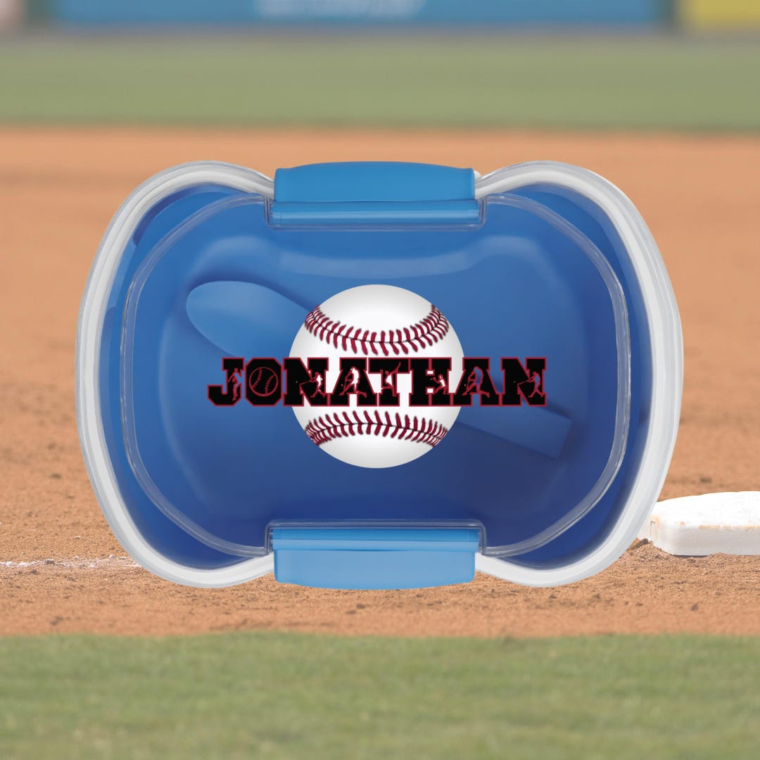 Custom Bento Box, Kids Baseball Theme Lunch Box, Custom Two-tier Bento ...