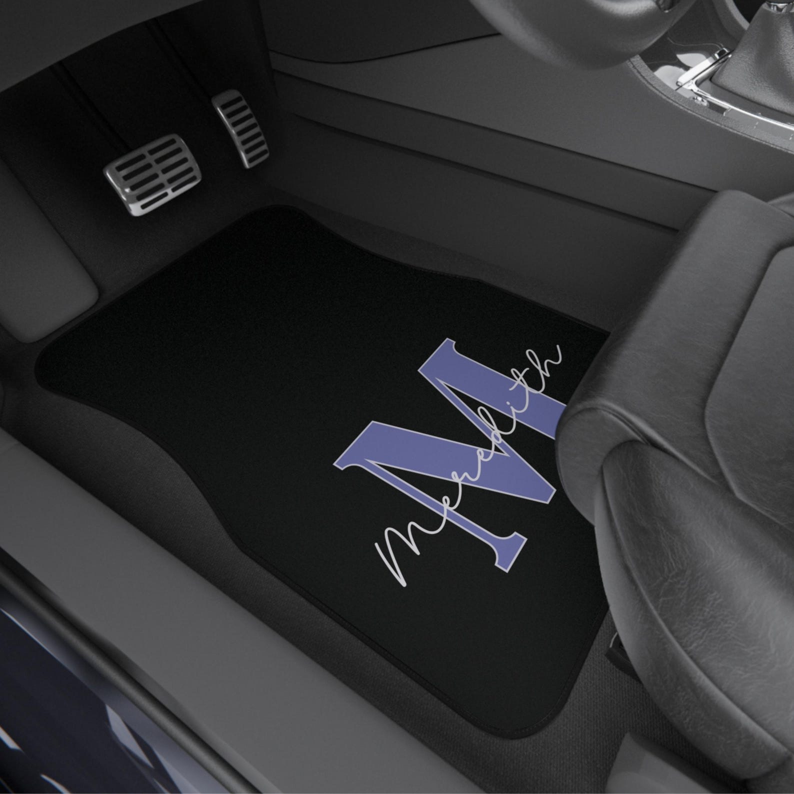 Custom Name Car Mats Set of 4 - Personalized Pink, Periwinkle & Gray ...