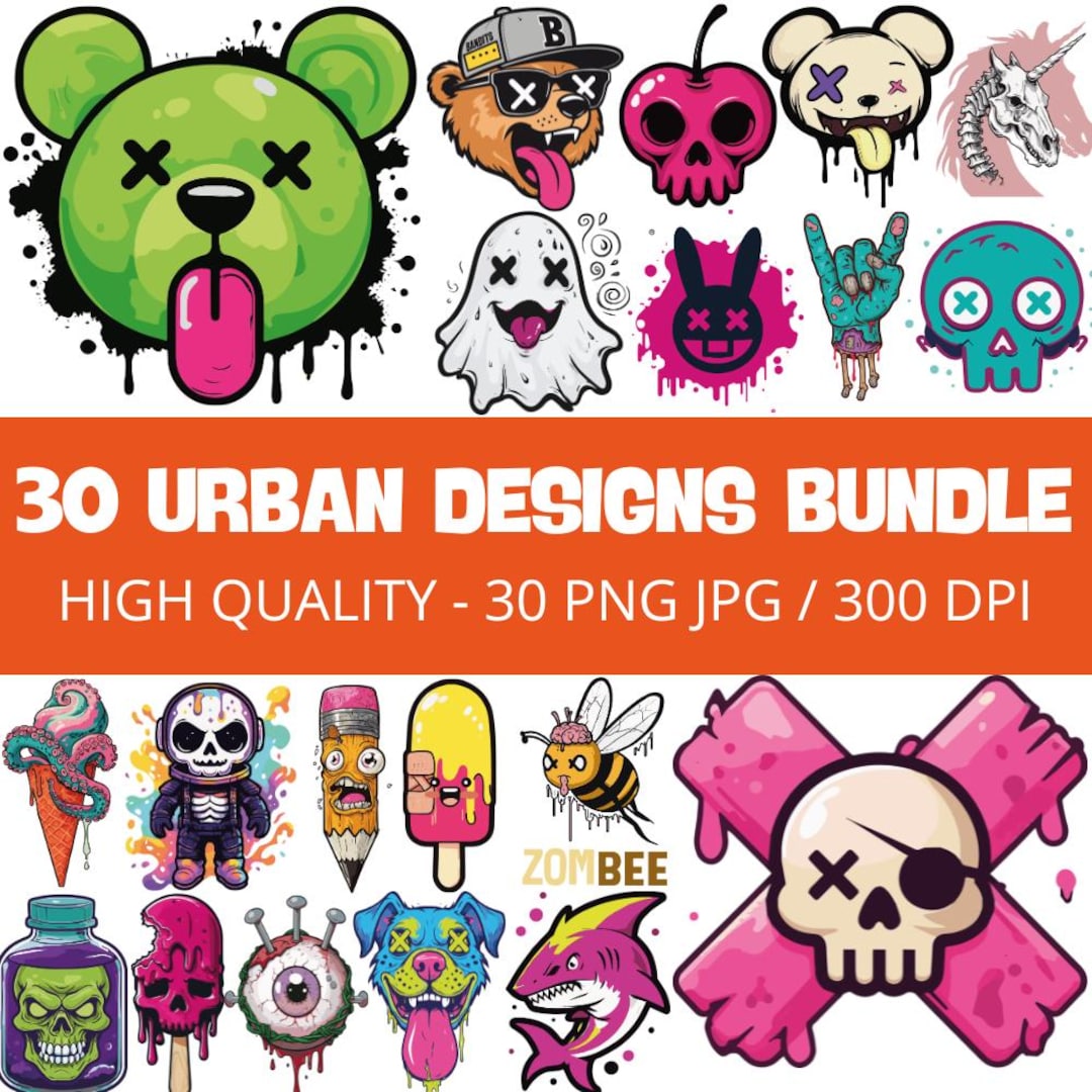 Urban Graffiti Characters PNG Bundle — Sublimation Designs (commercial ...