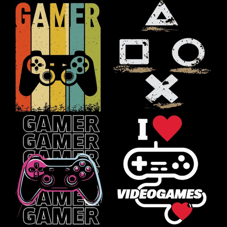 Retro Gaming Graphic Designs: PNG JPG Bundle 300 (commercial Use) - Etsy