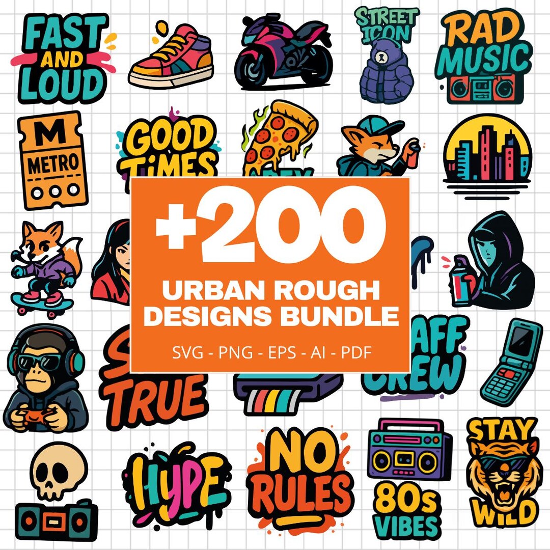 Urban Svg Streetwear Designs, 90s Graffiti Art Png (commercial Use) - Etsy