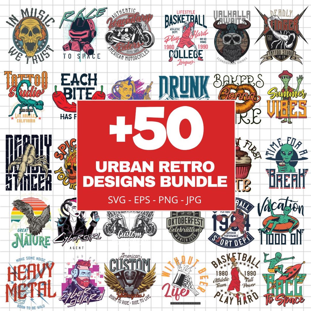 Urban SVG Bundle, Streetwear & Tattoo PNG Designs (commercial Use) - Etsy