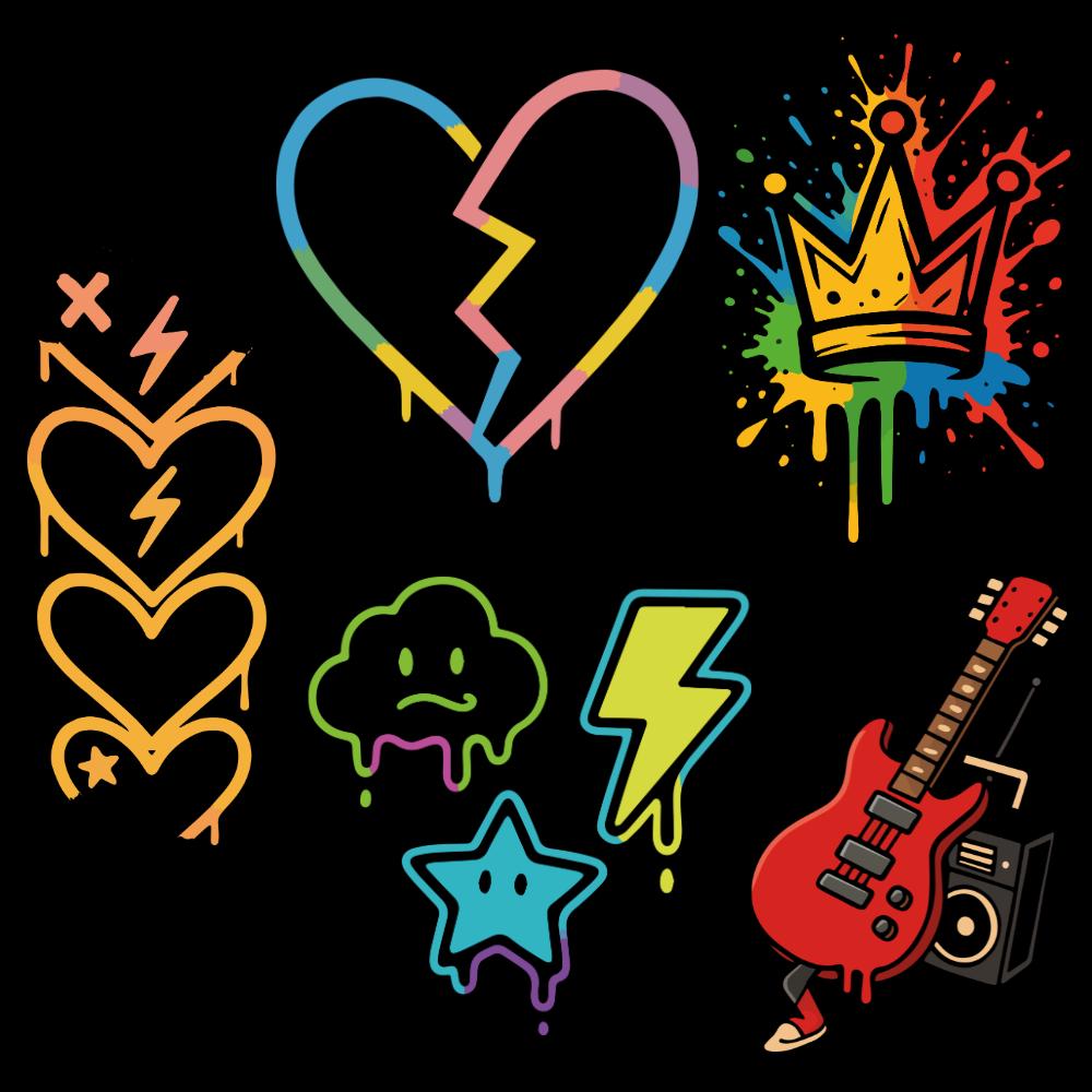 Urban Retro Designs Pack PNG SVG AI Streetwear Pop Culture Graphics ...