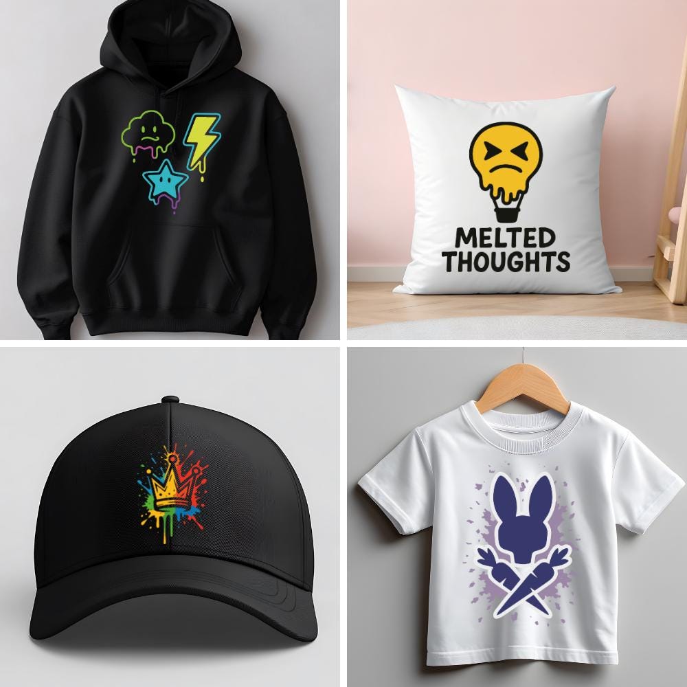 Urban Retro Designs Pack PNG SVG AI Streetwear Pop Culture Graphics ...
