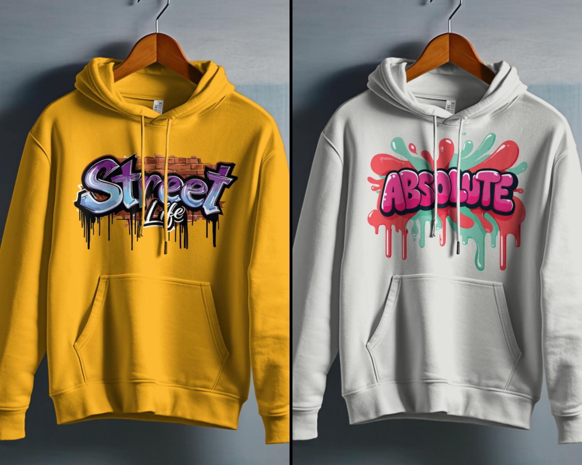 Urban Graffiti T-shirt Designs: Street Art PNG Bundle (commercial Use ...