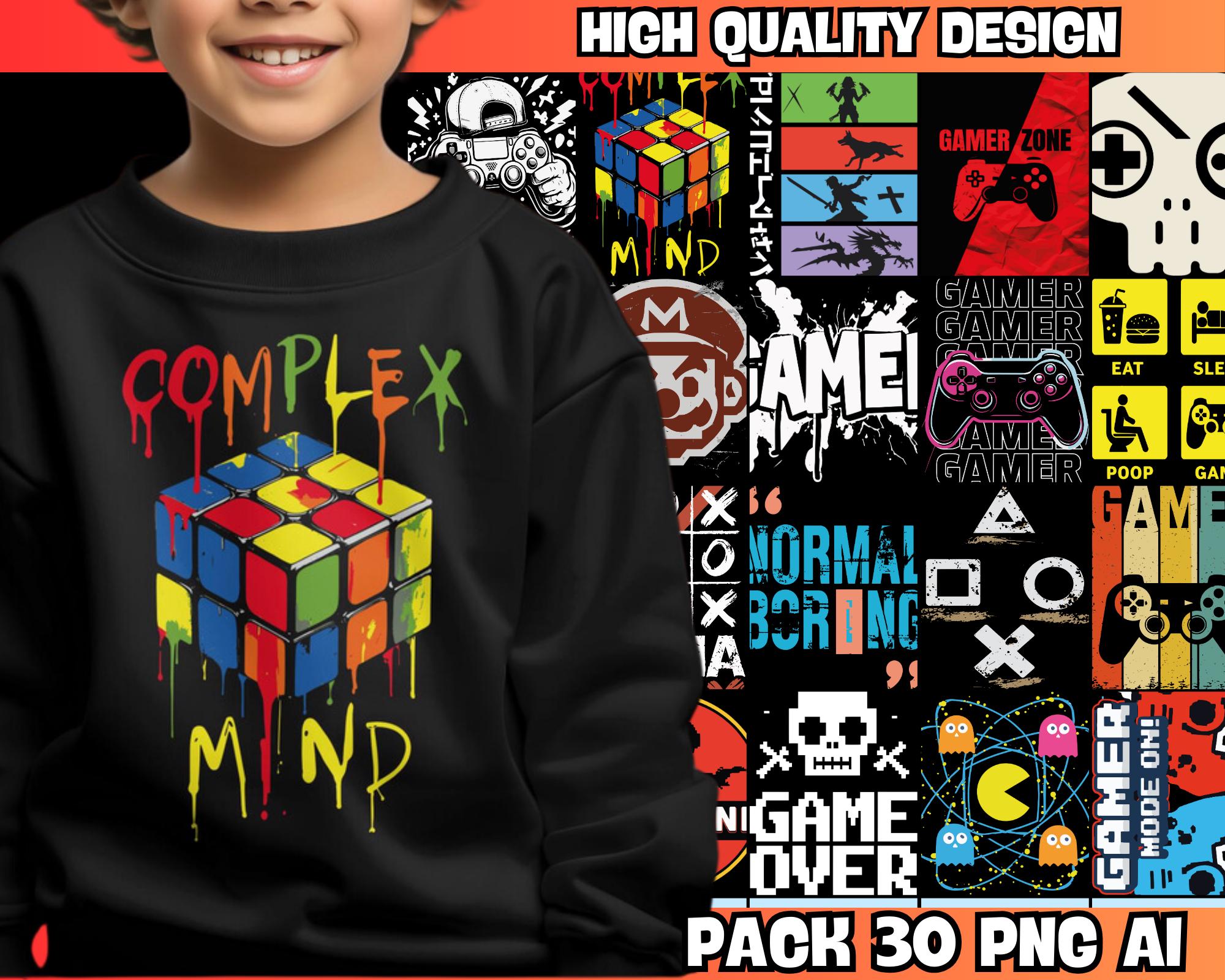 30 Video Game Designs: Premium Casual Style Design Packs, Fashion T ...