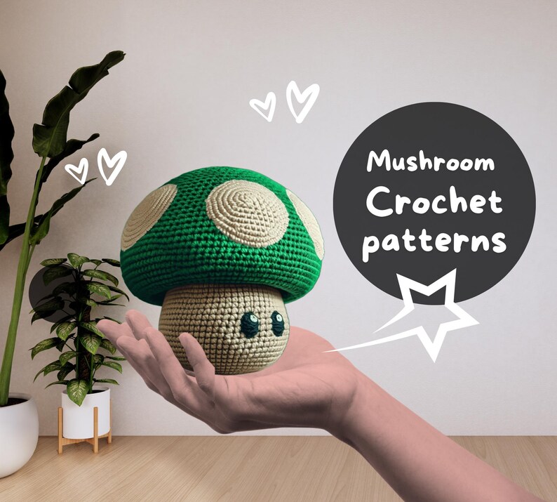 Mushroom Crochet Pattern Pdf Amigurumi Handmade Mario Plush Toy for ...