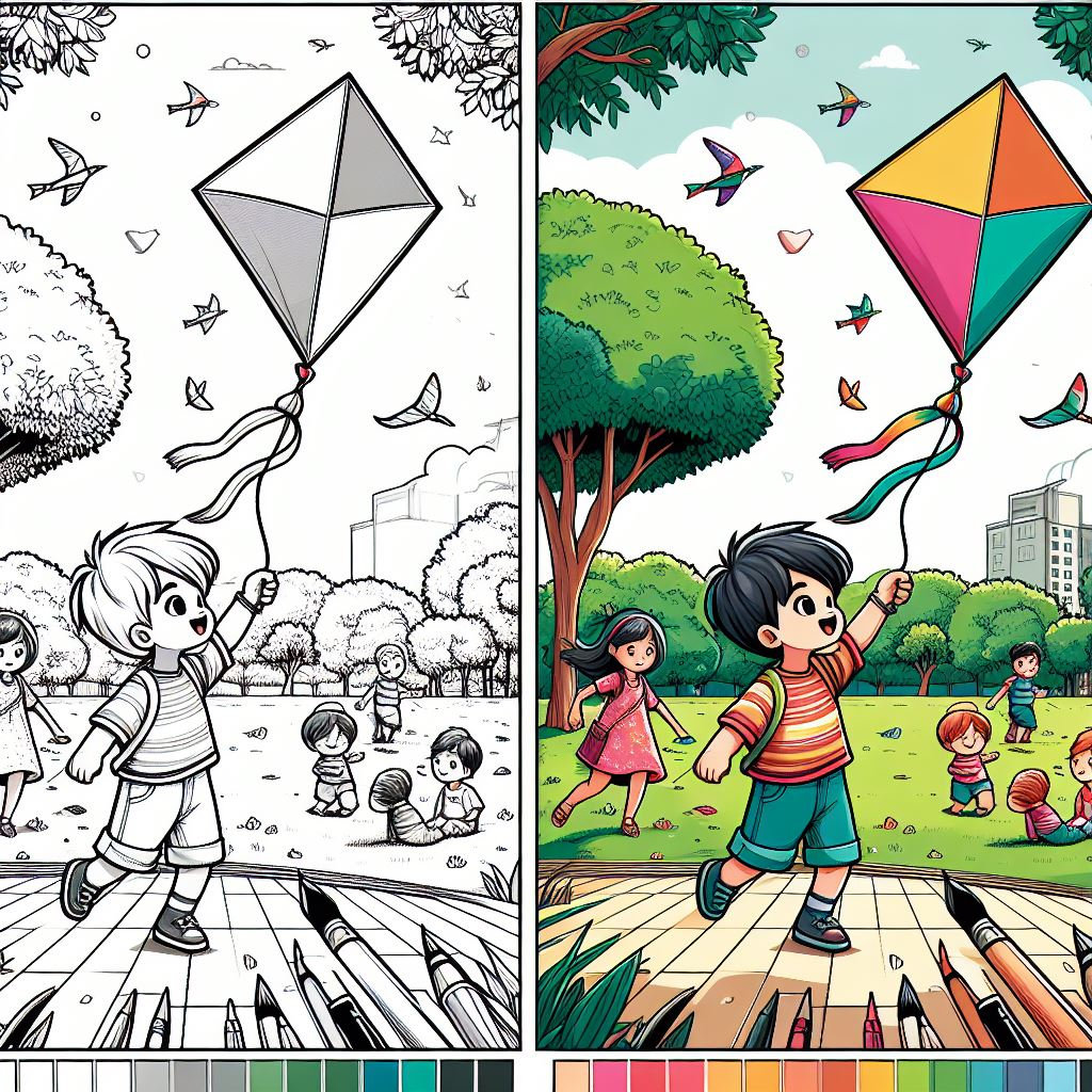 30 Kids Playing Coloring Pages Kids Coloring Book Square Coloring Pages ...