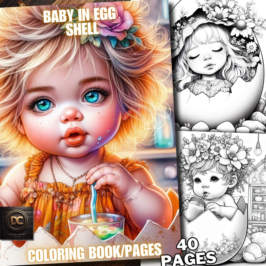 40 Baby in Eggshell Coloring Pages, Baby Coloring Book, Baby Coloring ...