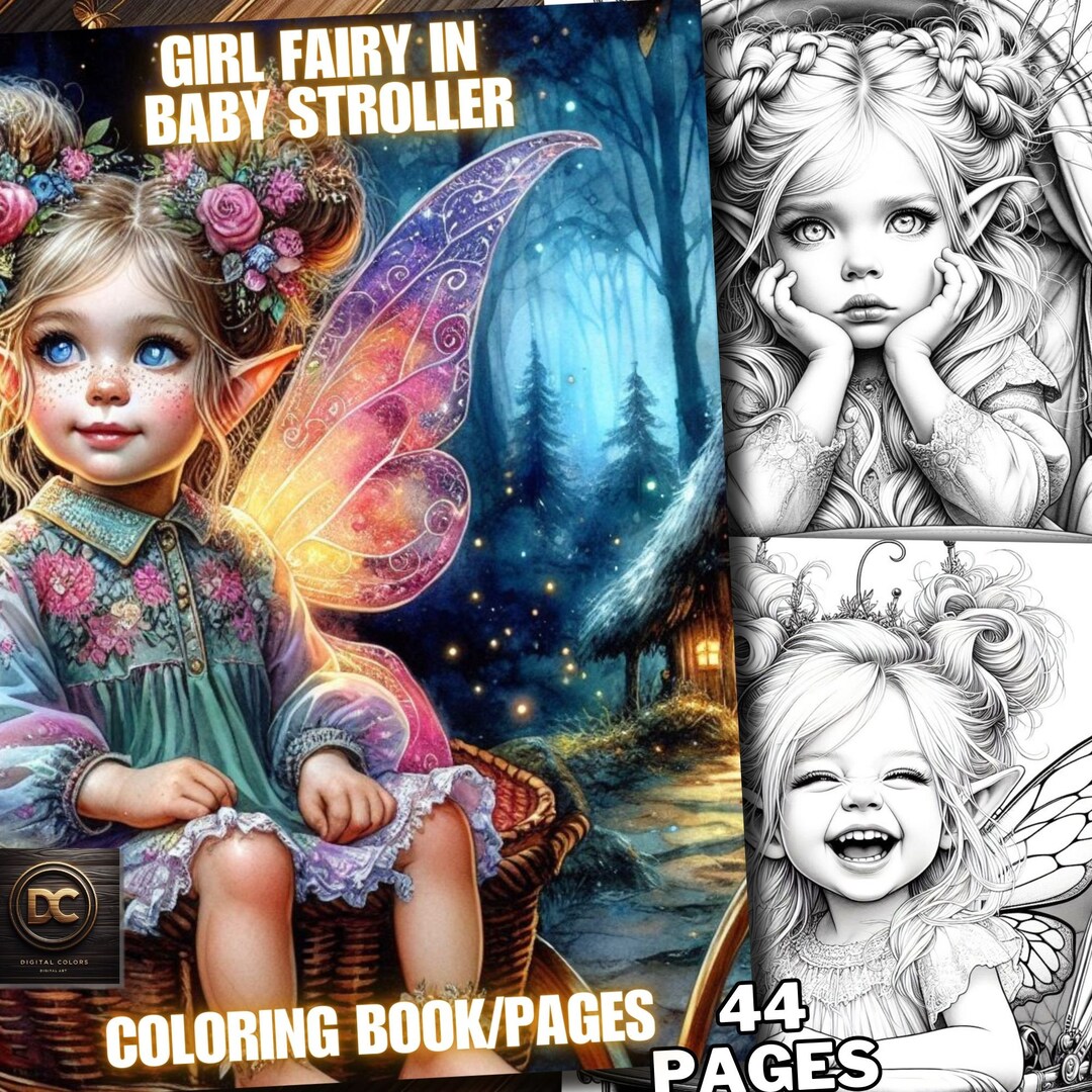 44 Girl Fairy in Baby Stroller Coloring Pages, Fairies Coloring Book ...