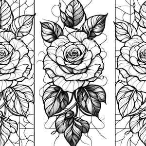 60 Stained Glass Rose Coloring Pages, Enchanted Fantasy Flowers ...