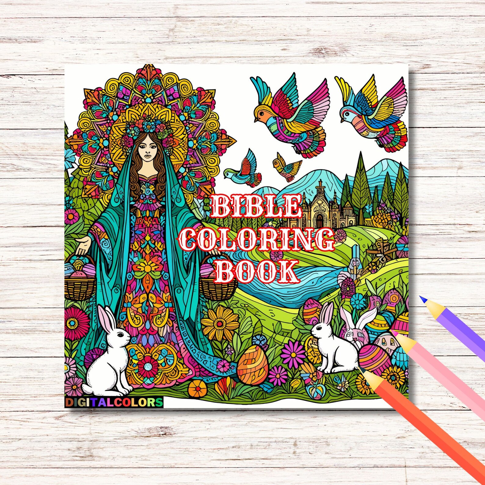 100 Colorig Book, Coloring Pages, Download, Printable, Digital, Bible ...