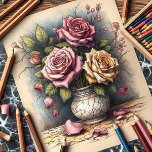 2100 Flowers Bundle Coloring Pages, 26 Flowers Pack Coloring Book ...