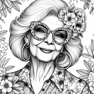 54 Cute Grandma Portraits Coloring Pages Wrinkled Old Lady Coloring ...