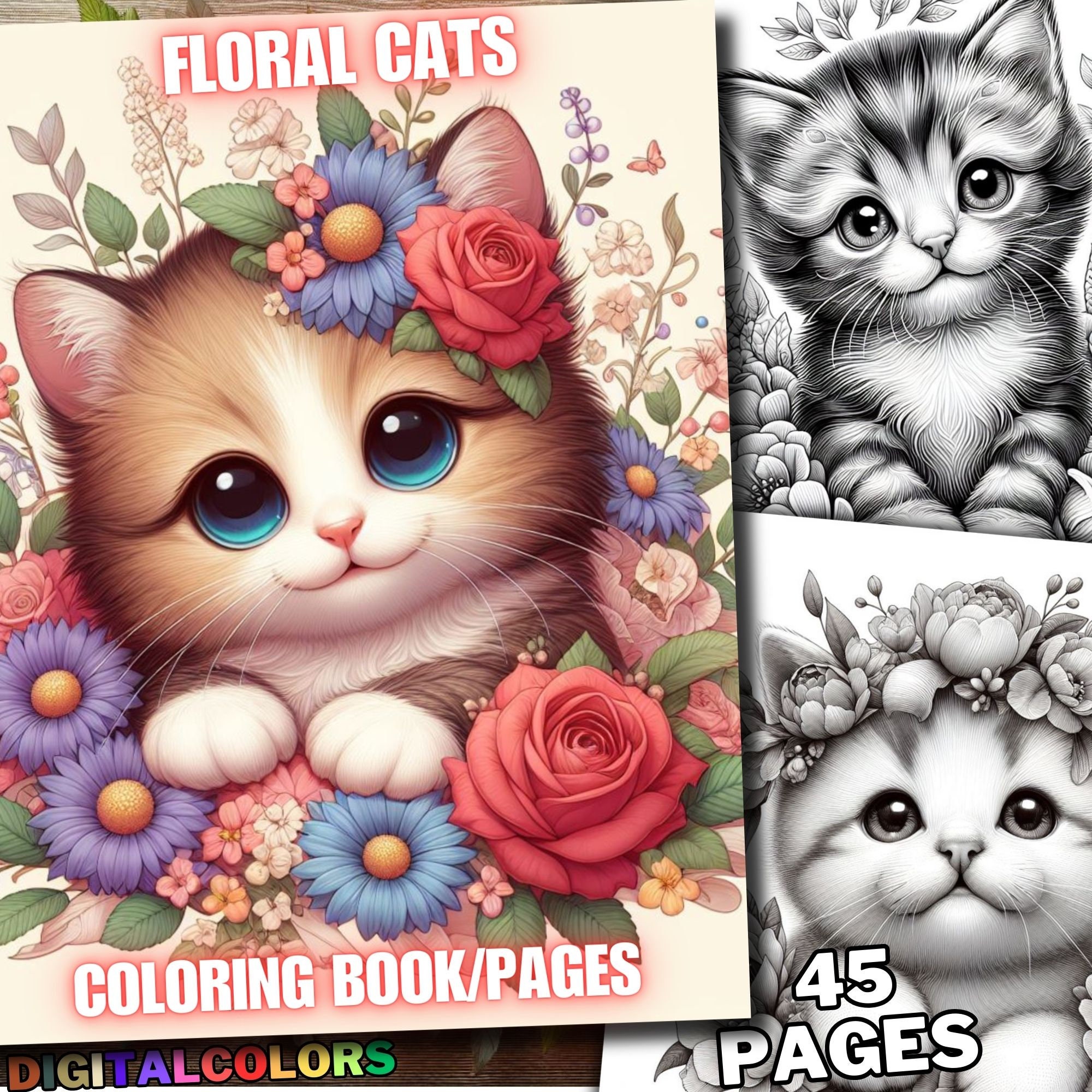 45 Cat Coloring Book, Cat Coloring Pages, Sheets, Books, Cats, Animals ...