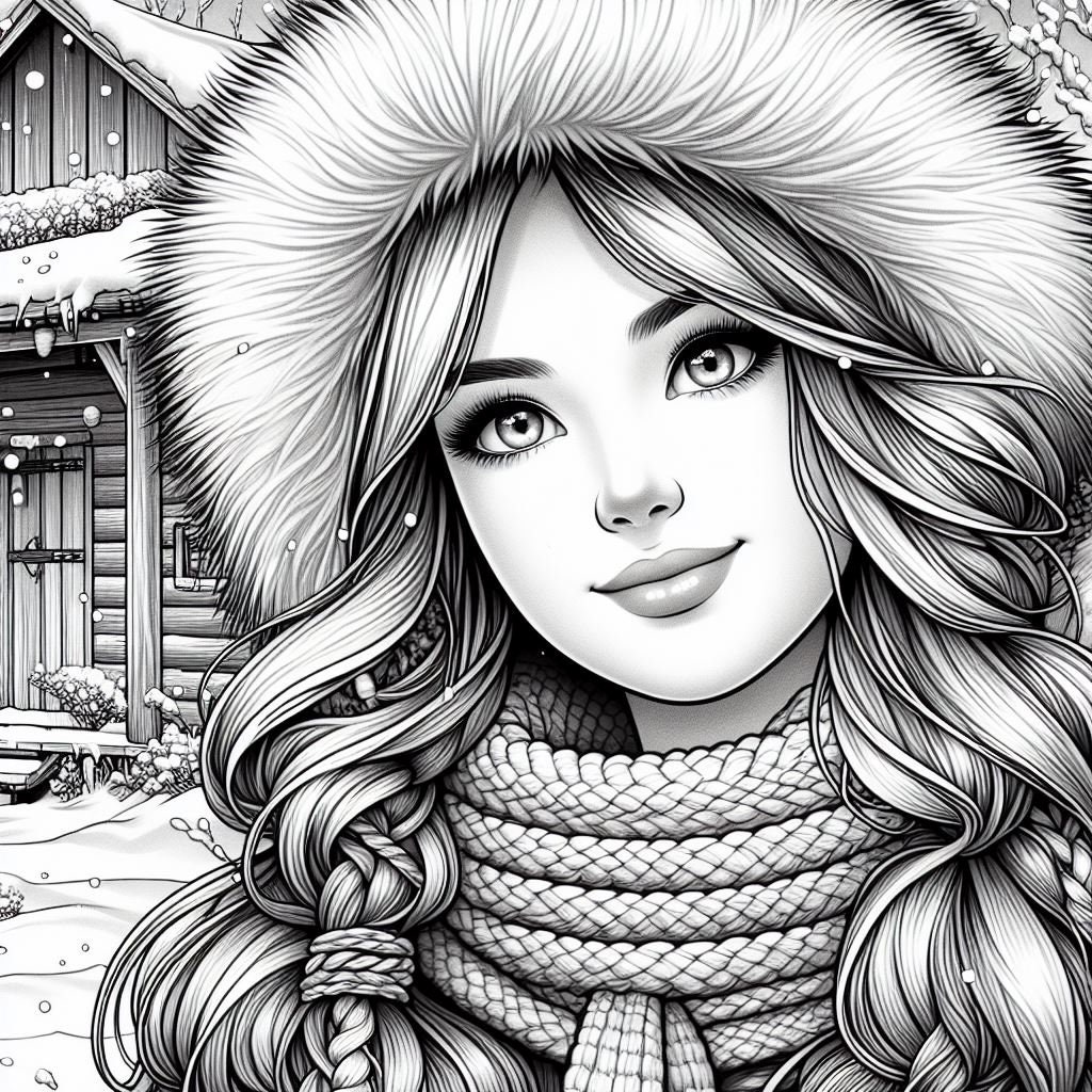 45 Winter Girl Coloring Book, Printable Beauties Woman Coloring Pages ...