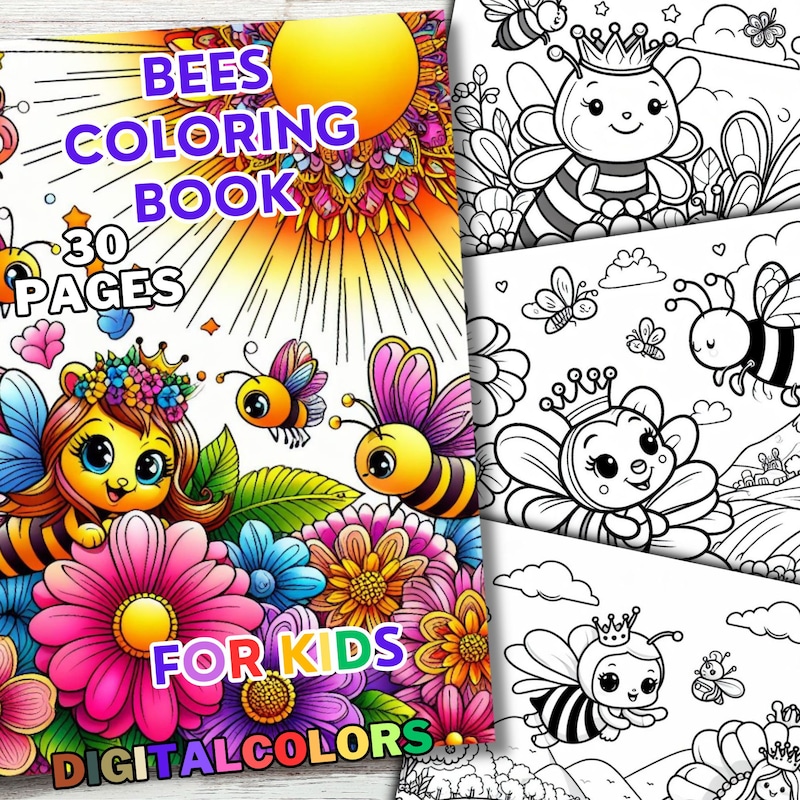 Kids Coloring Book - Etsy
