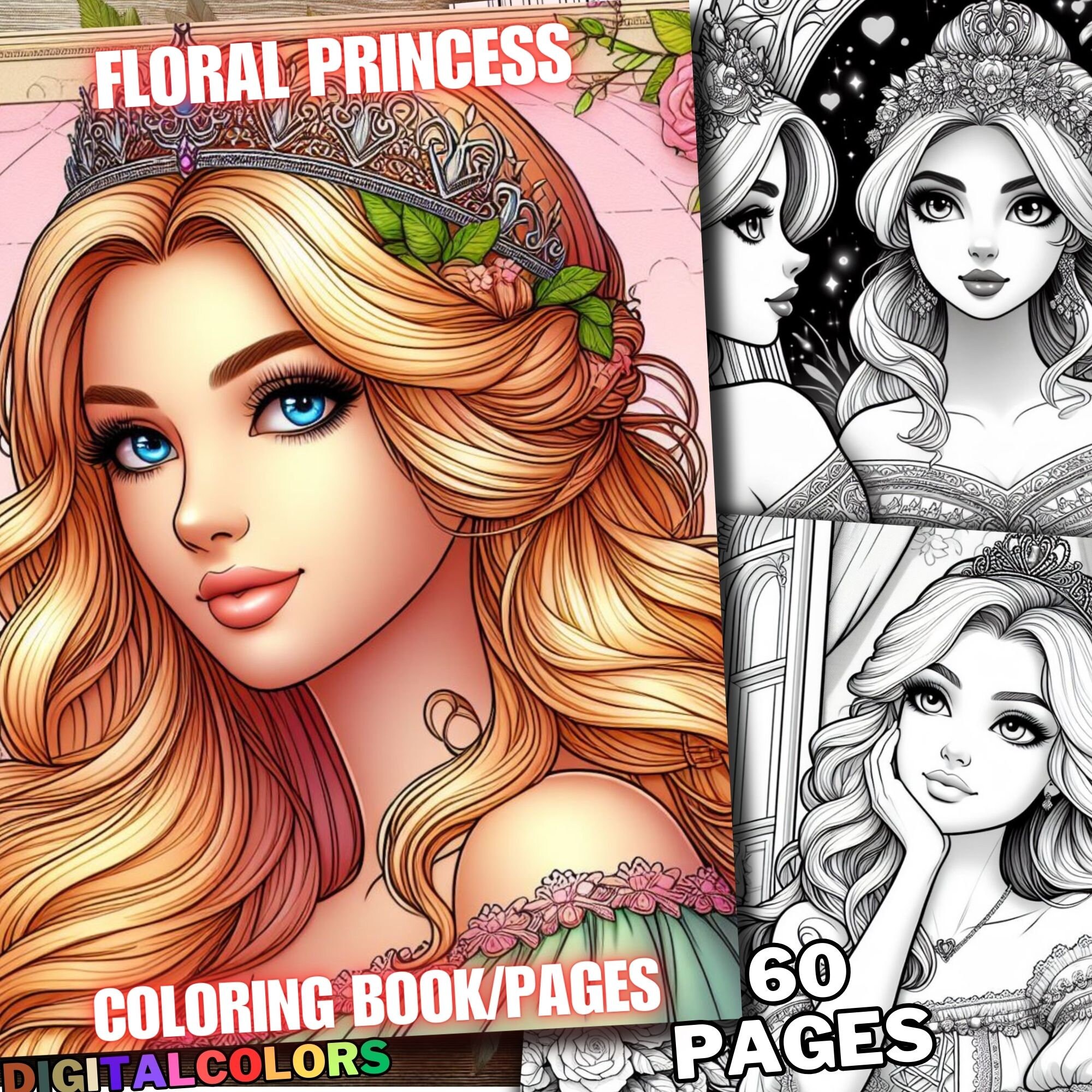 60 Princess Coloring, Coloring Pages, Book, Sheet, Fairy Tale ...