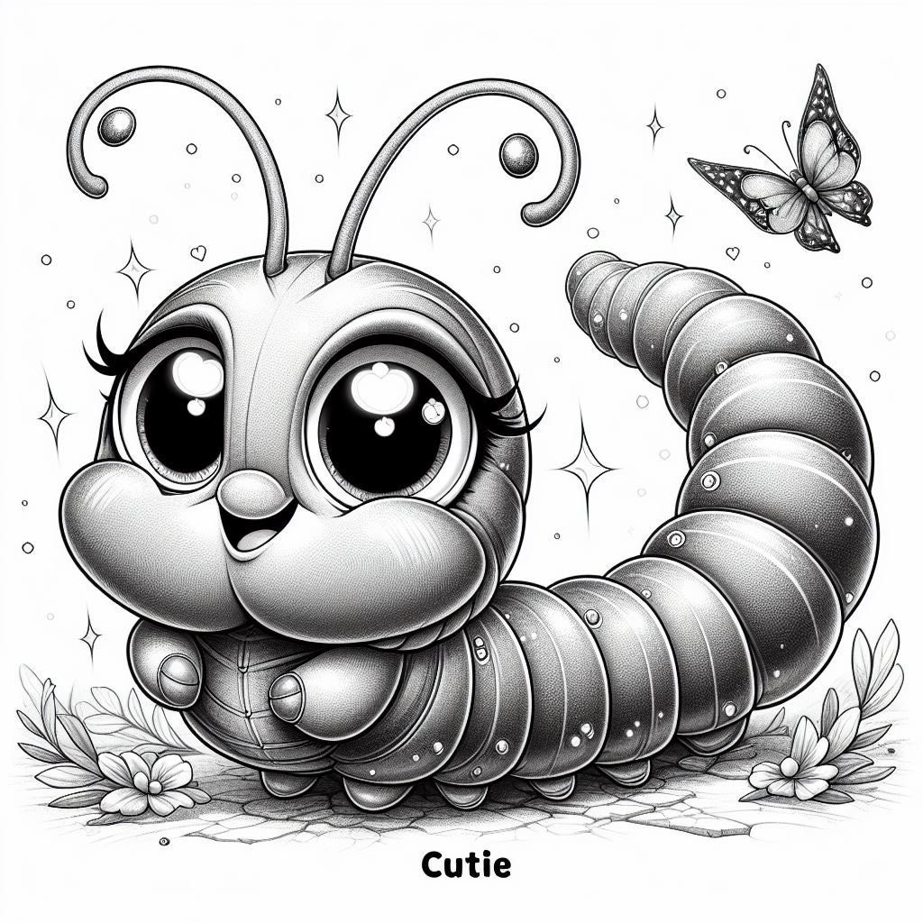 60 Cute Bug Coloring Pages for Kids, Bug Coloring Pages Insect Coloring ...