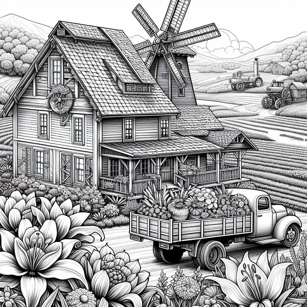 61 Farm House Coloring Pages, Houses Coloring Book Printable Fantasy ...