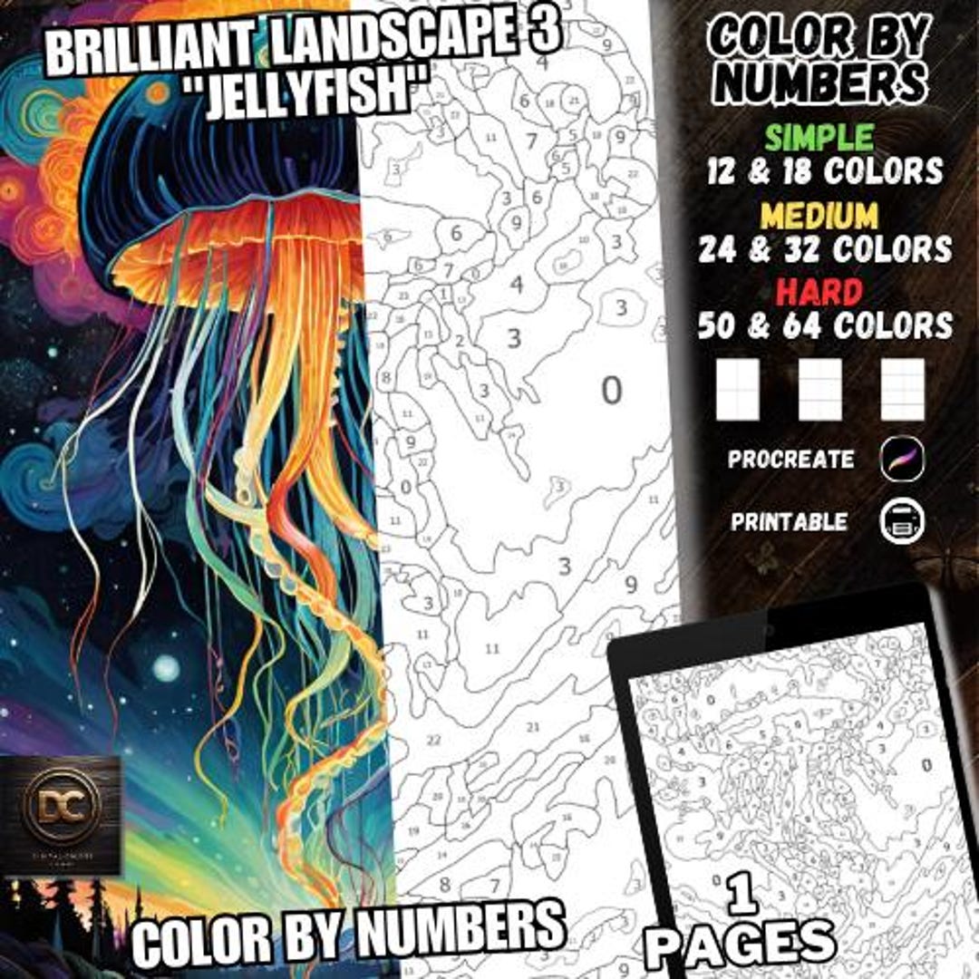 Coloring by Numbers, Digital Coloring Pages, Paint by Numbers ...