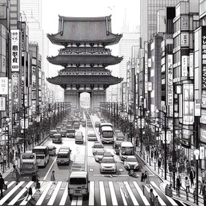 60 Tokyo City Coloring Pages - Japan Landscape Book Printable PDF ...