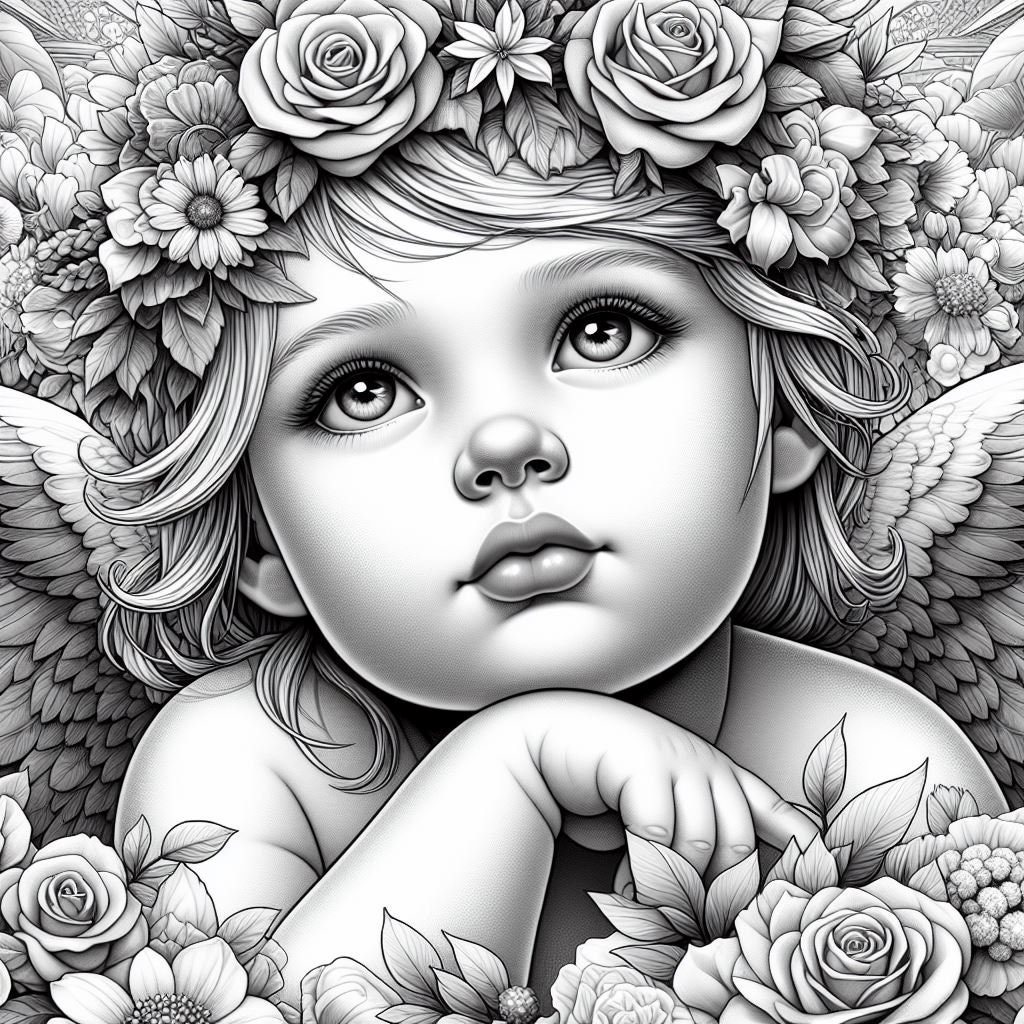 75 Baby Angel Coloring Book, Angel Coloring Pages, Little, Quality ...