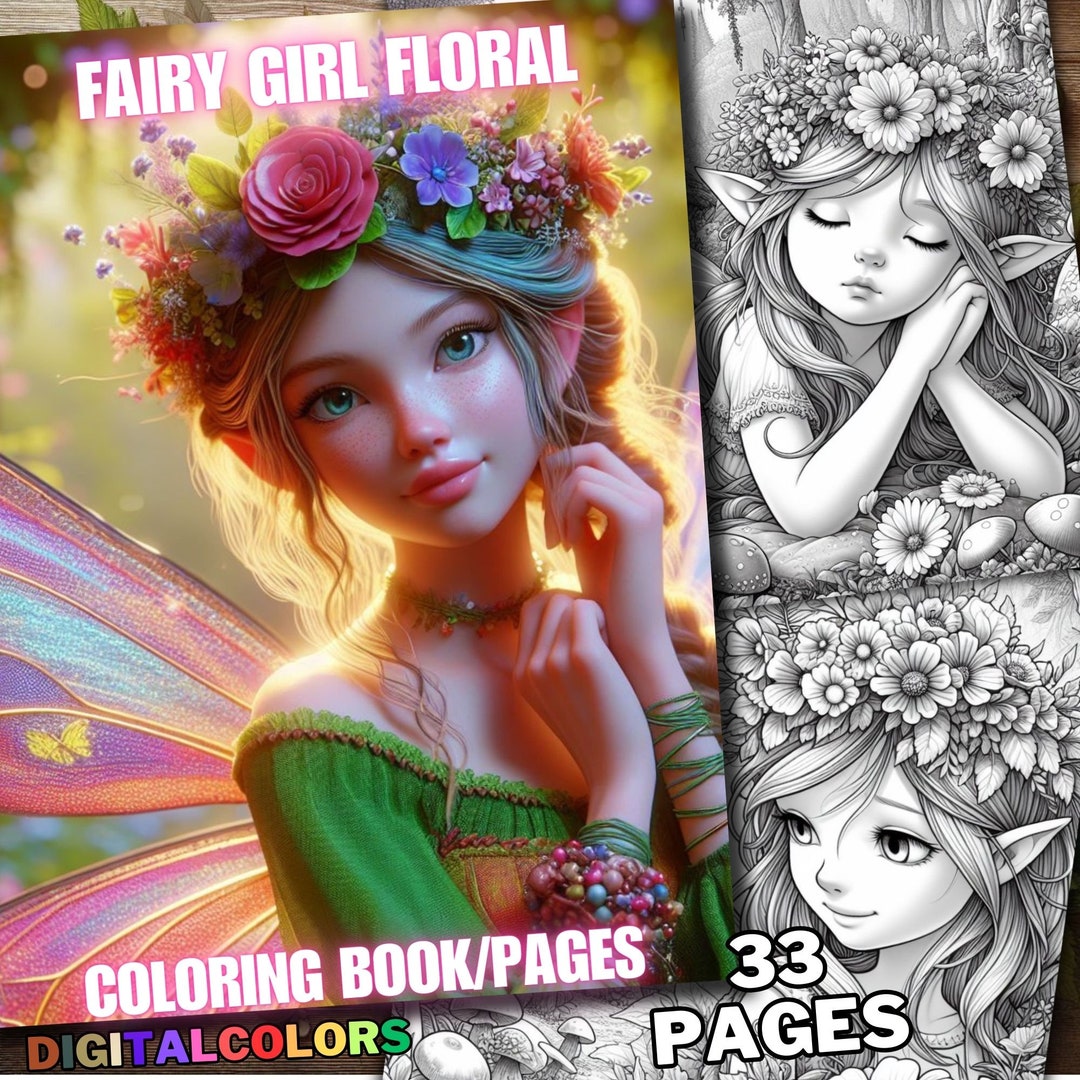 33 Fairy Girl Floral Coloring Pages Fairy Coloring Book Unicorn Baby ...