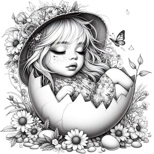 40 Baby in Eggshell Coloring Pages, Baby Coloring Book, Baby Coloring ...