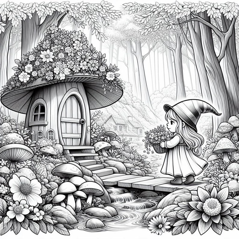 40 Floral Gnome Girls Coloring Pages Gnomes Elf Coloring Pages Elf ...