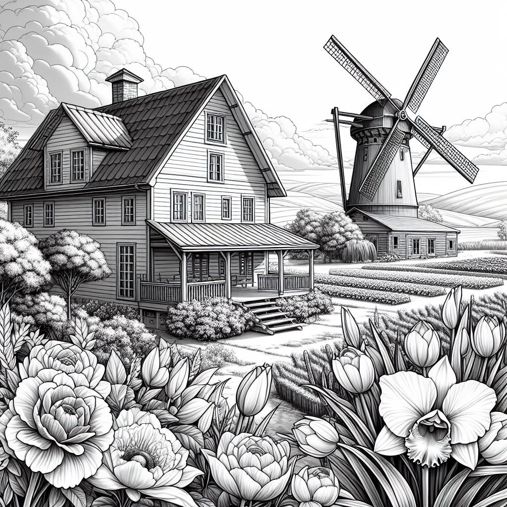 61 Farm House Coloring Pages, Houses Coloring Book Printable Fantasy ...