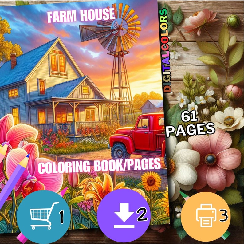 61 Farm House Coloring Pages, Houses Coloring Book Printable Fantasy ...