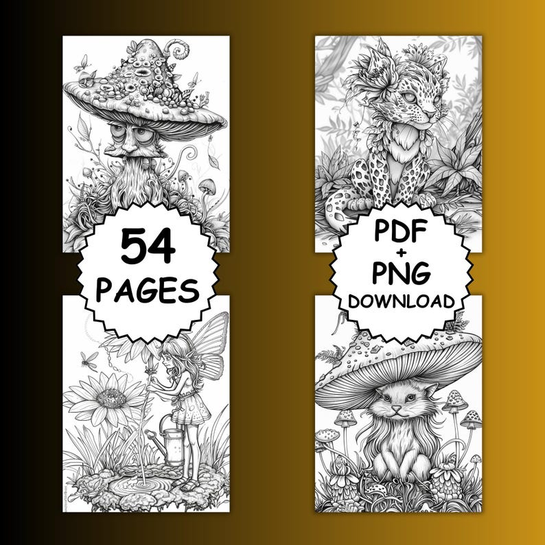 Mythical Creatures Grayscale Coloring Book, 54 Fantasy Coloring Pages ...