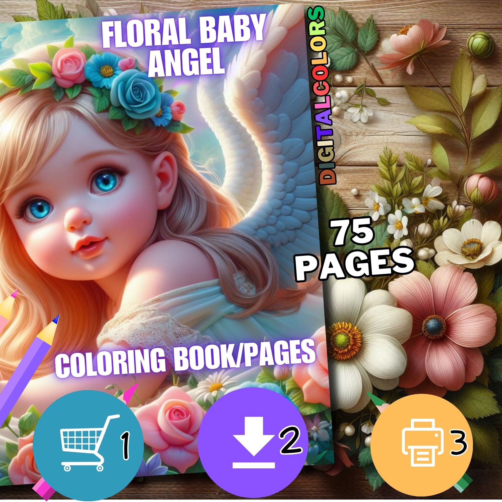 75 Baby Angel Coloring Book, Angel Coloring Pages, Little, Quality ...