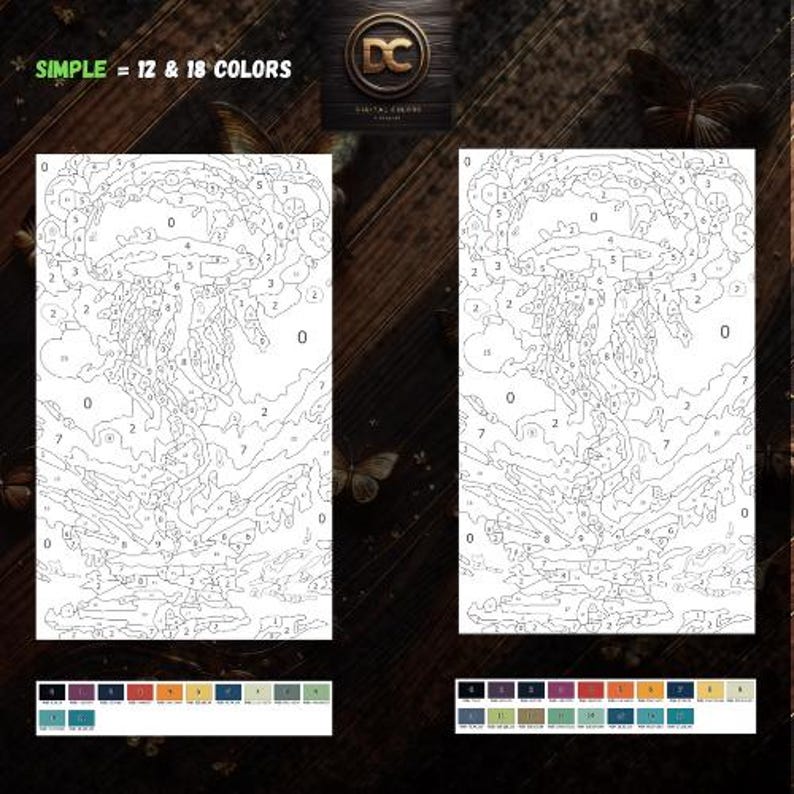 Coloring by Numbers, Digital Coloring Pages, Paint by Numbers ...