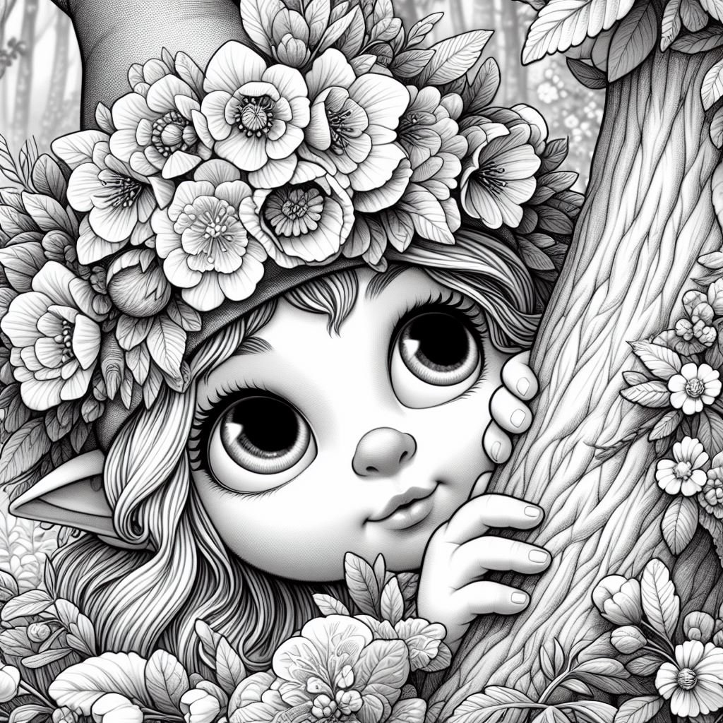 80 Floral Gnome Girls Coloring Pages Gnomes Elf Coloring Pages Elf ...