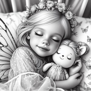 60 Little Fairy Sleeping in a Cradle Coloring Pages, Fairy Coloring ...