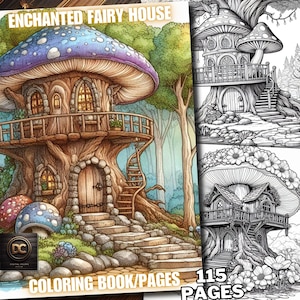 115 Enchanted Fairy House Coloring Pages, Fantasy Home Fairy Coloring ...