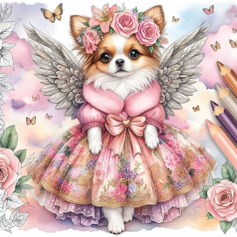 45 Dog Chihuahua Angel Coloring Pages, Dogs Chihuahua Agel Coloring ...