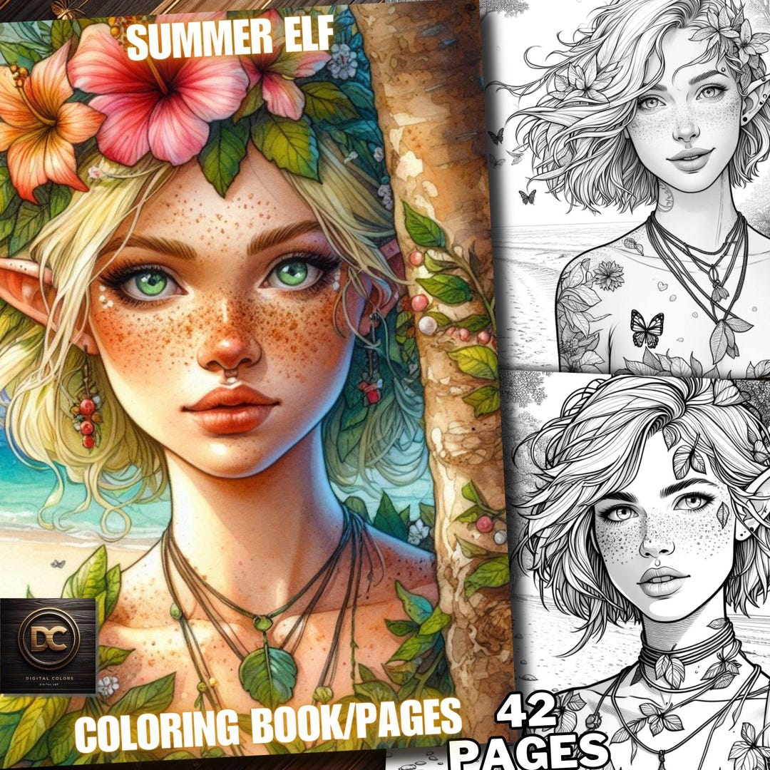 42 Summer Elf Coloring Pages, Elf Coloring Book, Elf Coloring in ...