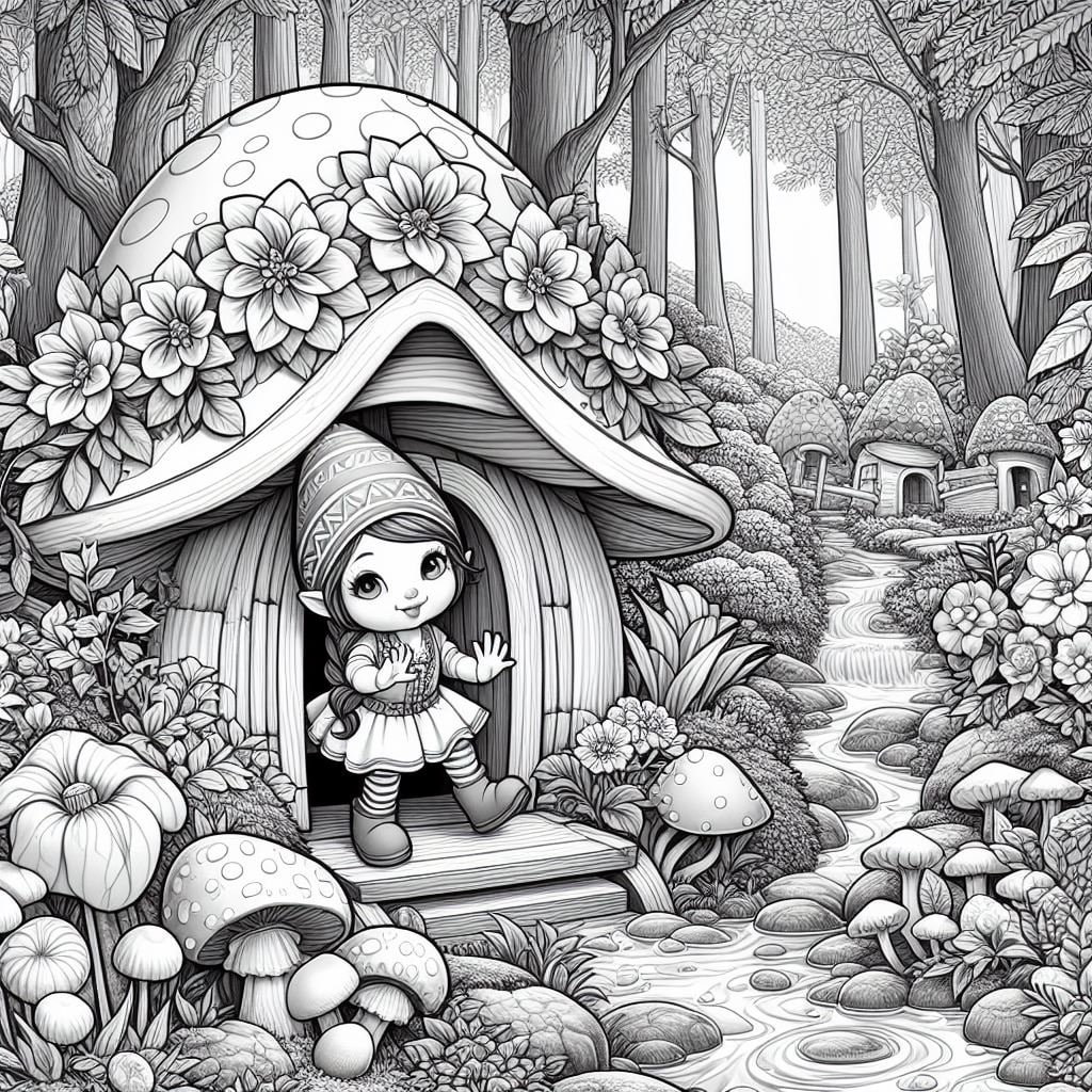 40 Floral Gnome Girls Coloring Pages Gnomes Elf Coloring Pages Elf ...