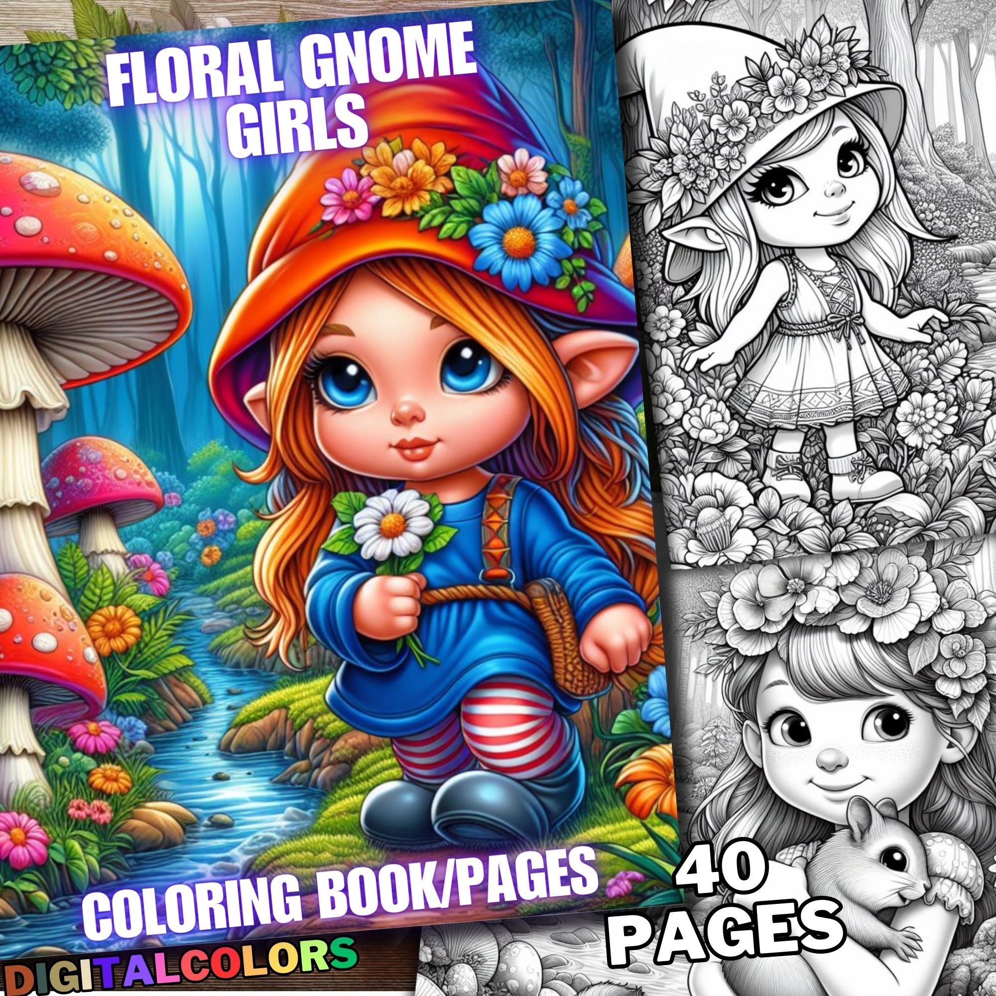 40 Floral Gnome Girls Coloring Pages Gnomes Elf Coloring Pages Elf ...
