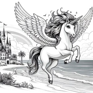 40 Summer Unicorn Coloring Pages, Unicorn Coloring Book, Enchanted ...
