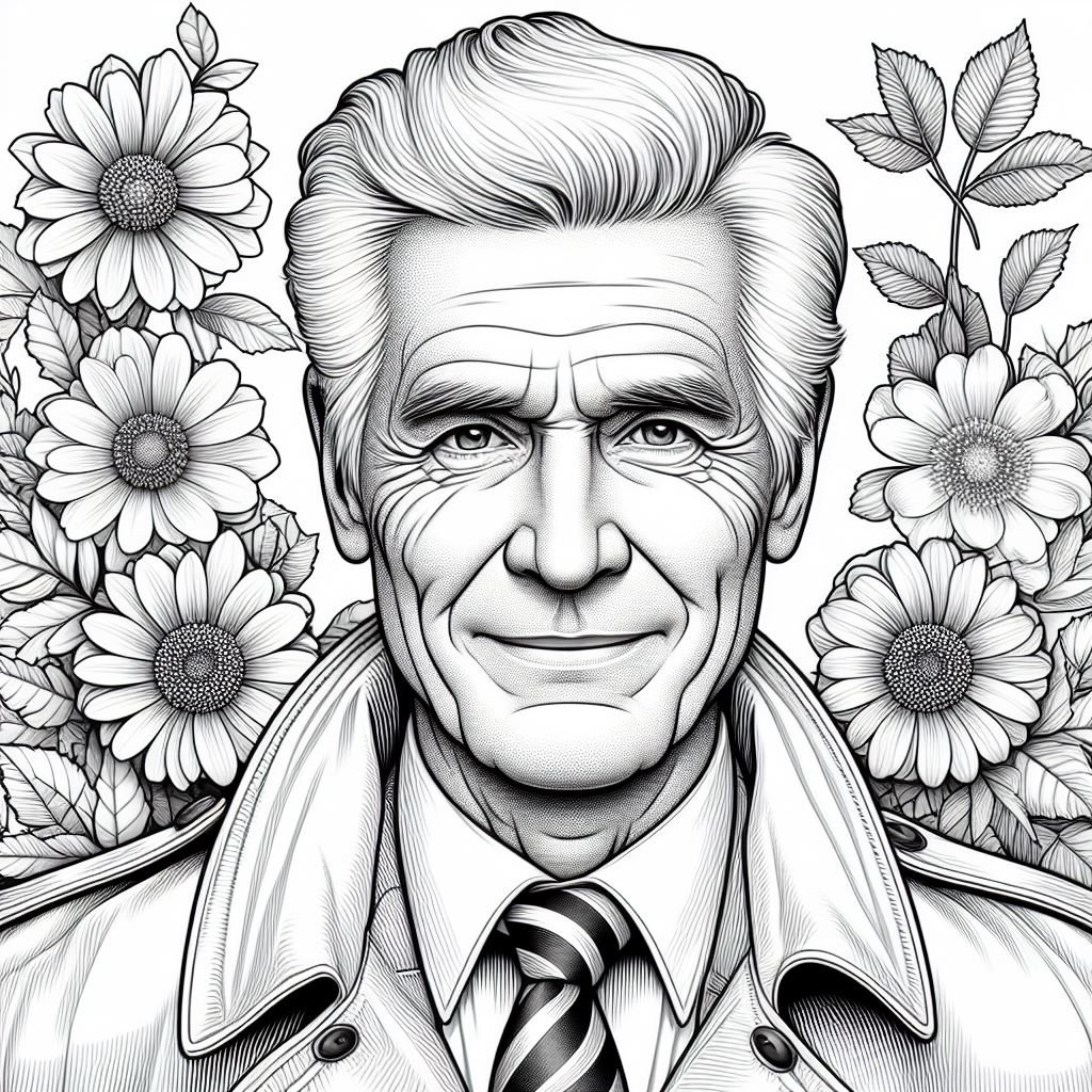 50 Cute Grandpa Portraits Coloring Pages Printable Wrinkled Old Man ...
