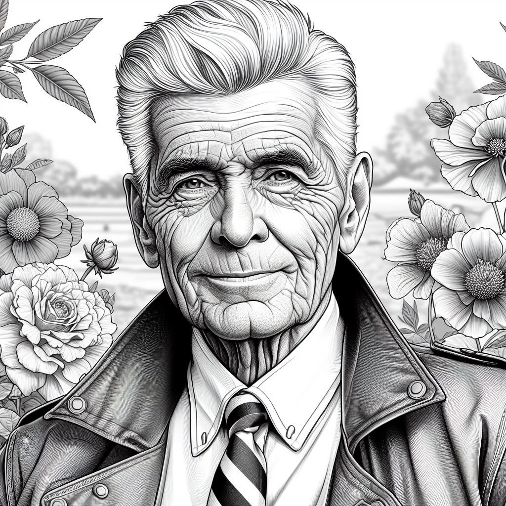 50 Cute Grandpa Portraits Coloring Pages Printable Wrinkled Old Man ...