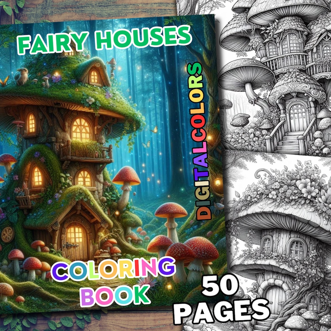 50 Fairy House Coloring Pages, Fairy House Coloring, Fairy House ...