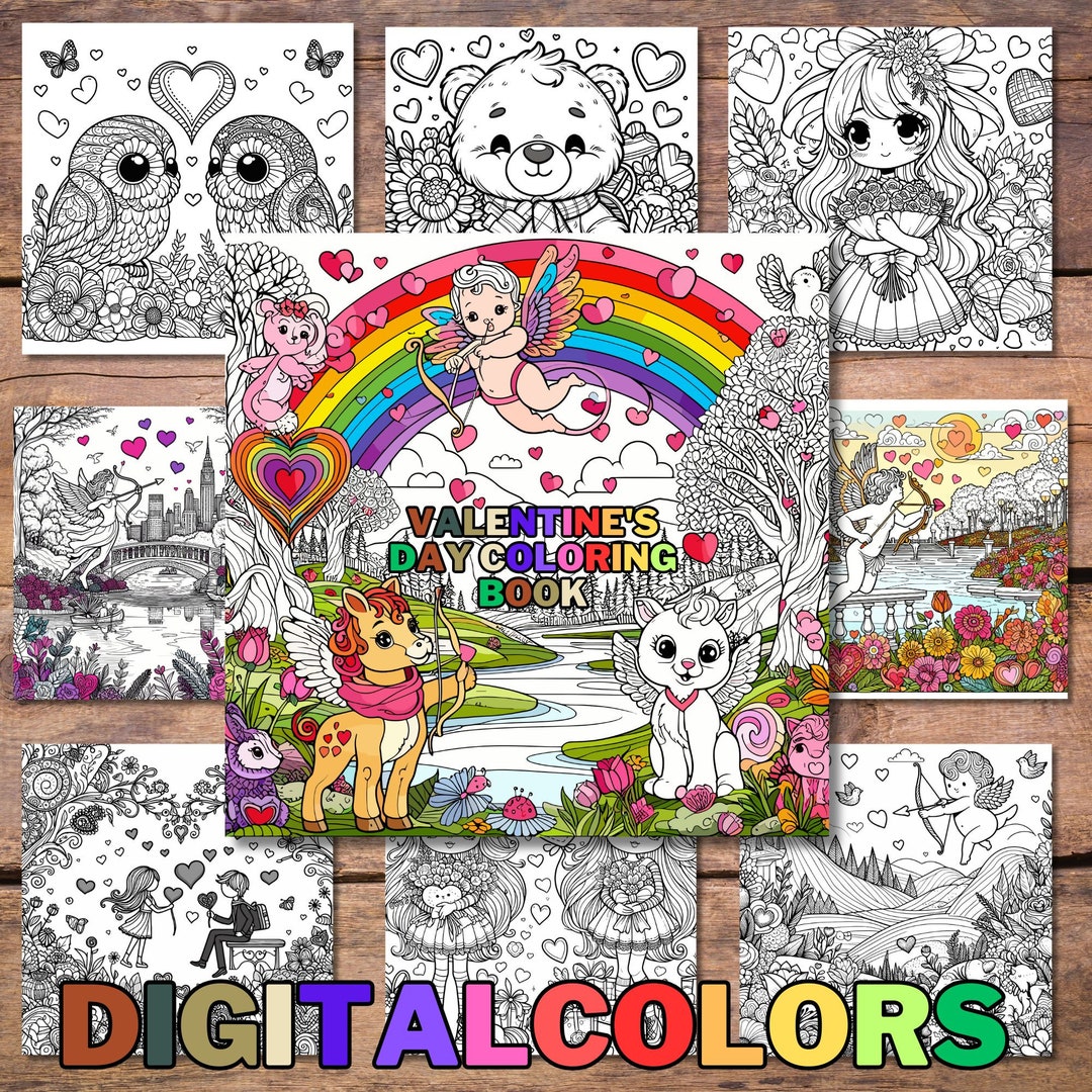 100 Valentine Day Coloring Book Pages Download Vector Images to Ensure ...